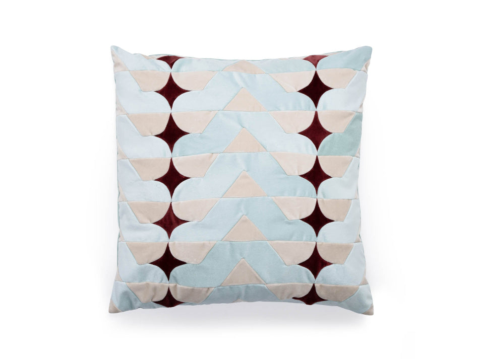 Luxury Cushion Square 55x55cm – Brie Cushion in Wine/dusty white/sky ...