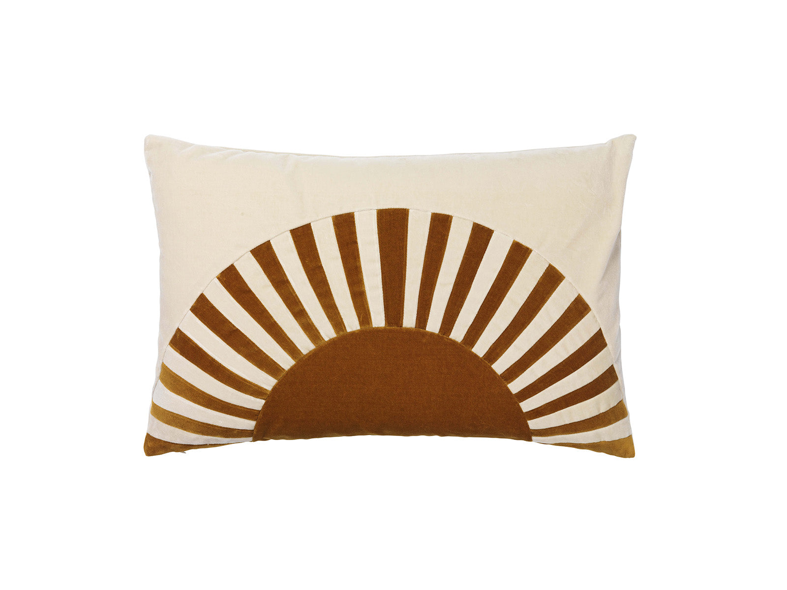 Hailey Velvet Cushion 40×60 cm · Dusty White/Caramel | Christina Lundsteen