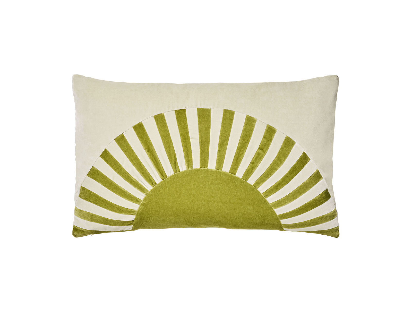 Hailey Velvet Cushion 40×60 cm · Dusty White/Leaves | Christina Lundsteen