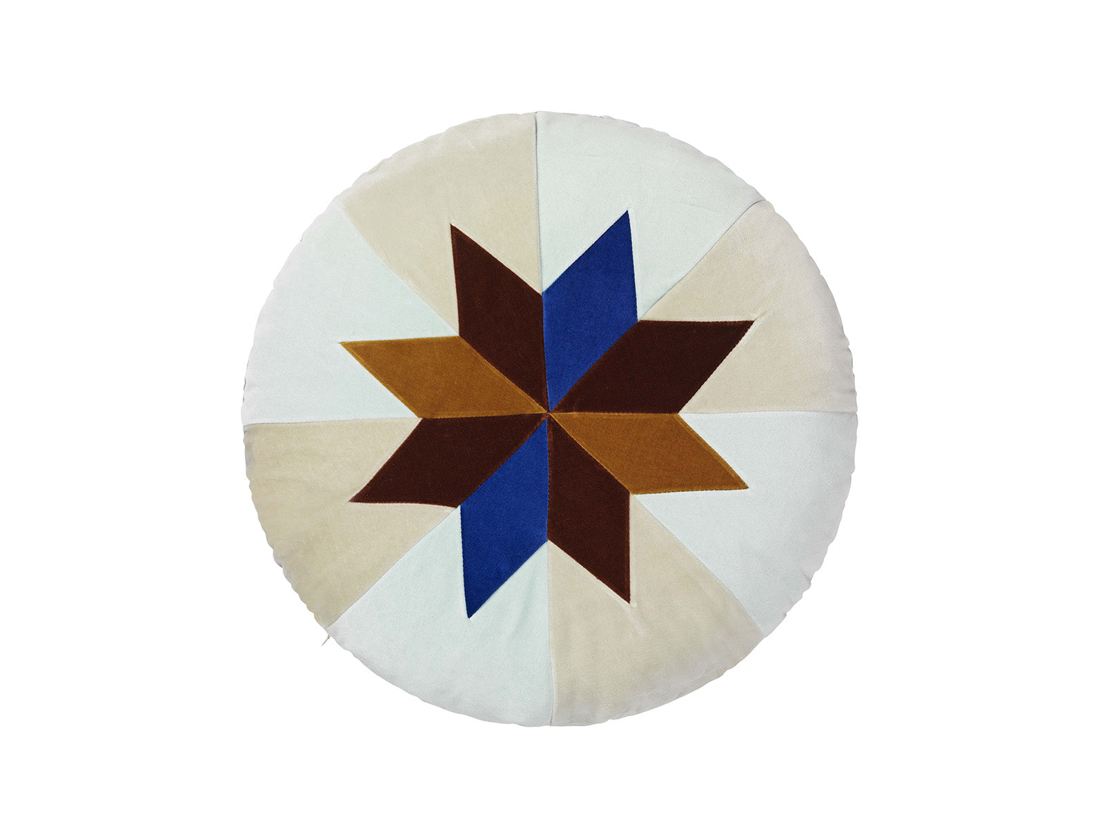 Danish Design Cushion Round Ø60cm – Star Cushion in Sky blue/dusty ...