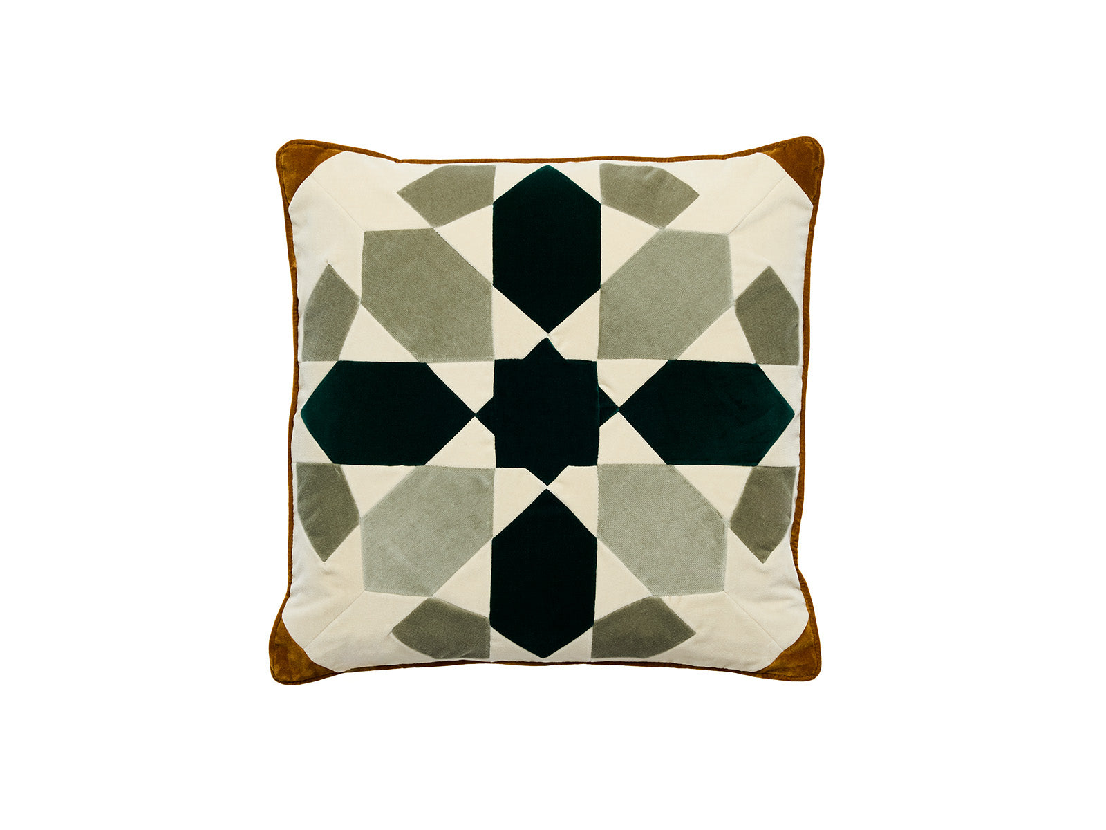 Viola Velvet Cushion 50×50 cm · Emerald/Pale Olive/Curry | Christina ...
